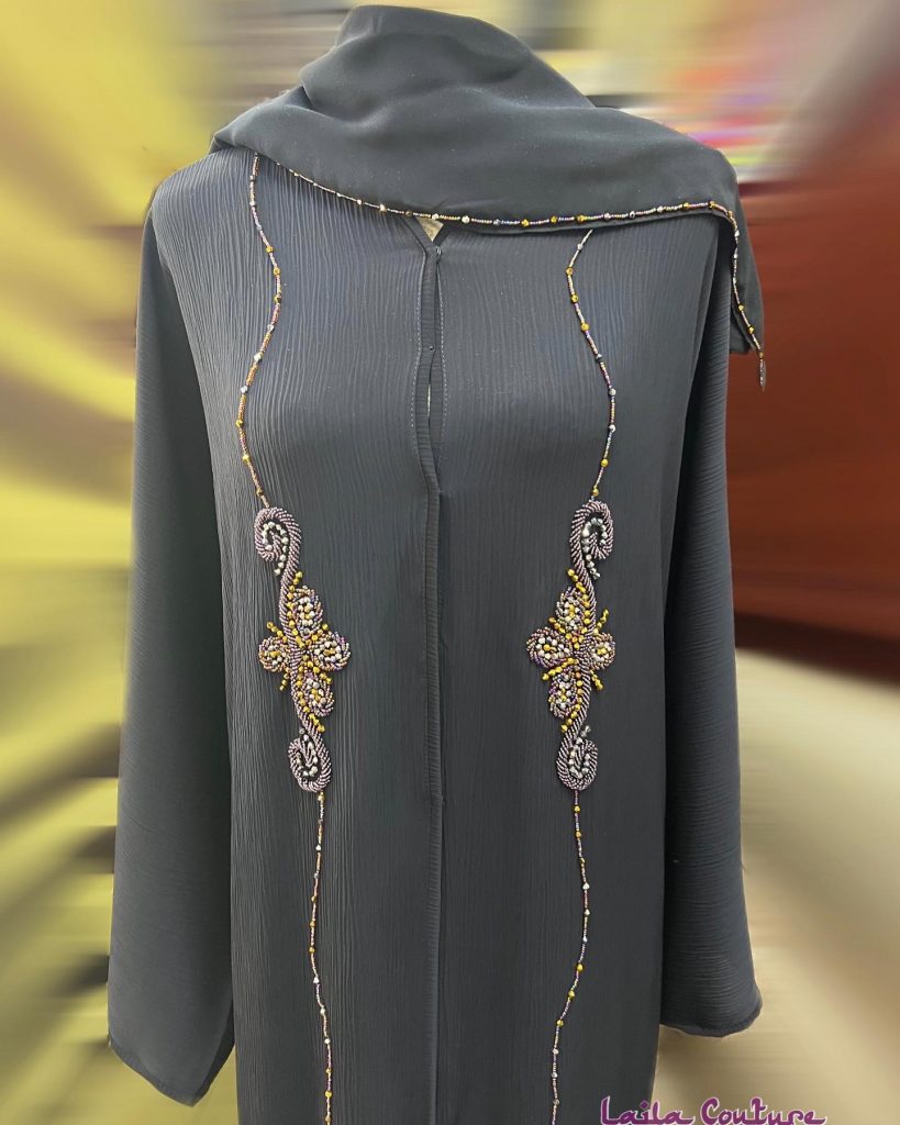 Hand beaded Abaya – Laila Couture